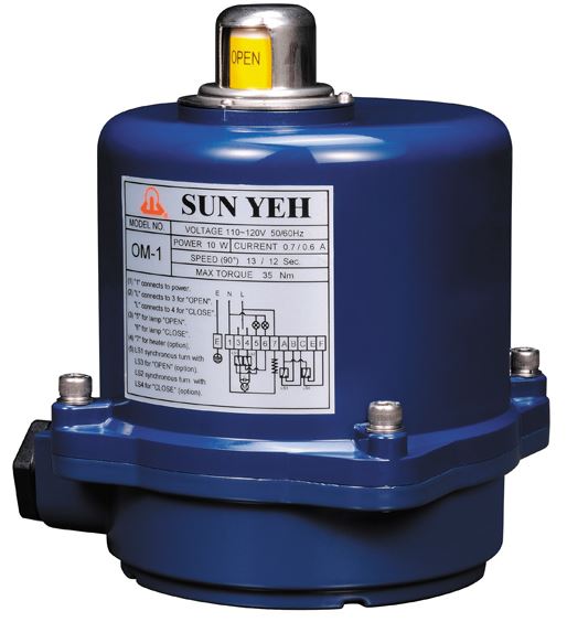 Actuated Stainless 3 way Ball Valve with Sun Yeh Actuator